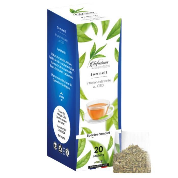 Infusion CBD 800mg | Mélisse & Mûres| Sommeil | Full Spectrum | 20 ...