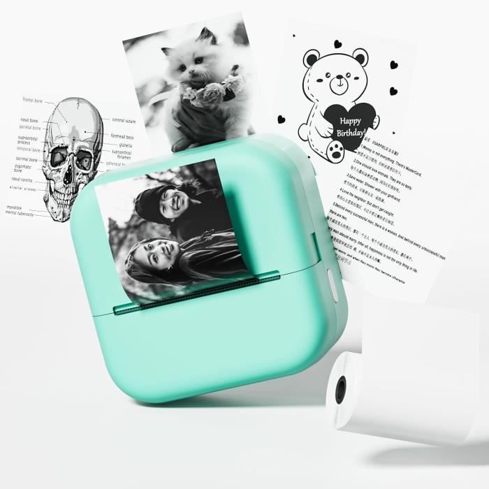 Mini Imprimante Portable, M02L Imprimante Photo Thermique Sans Fil Bt ...