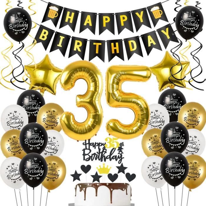 Décoration 35 Ans Anniversaire Homme Femme, Ballon 35 Ans Anniversaire ...