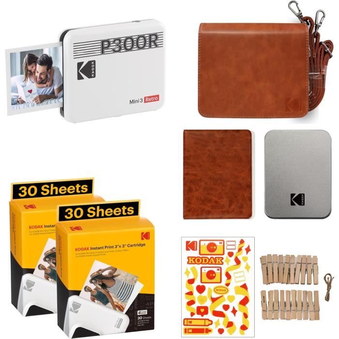 Mini 3 Retro,Imprimante Photo Portable,Impression Rapide,Photos Hd,54 X ...