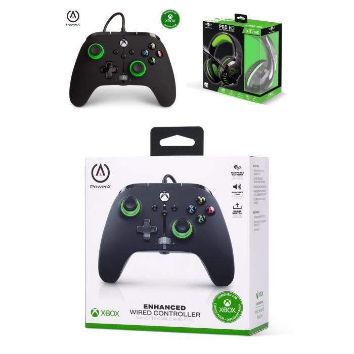 Pack Manette et Casque Gamer - PowerA - Xbox ONE-S-X-PC - Filaire ...