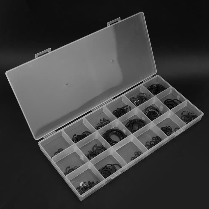 C-Clip Snap Ring Shop Assortment, 225Pcs C Clip Black Blackening Black ...