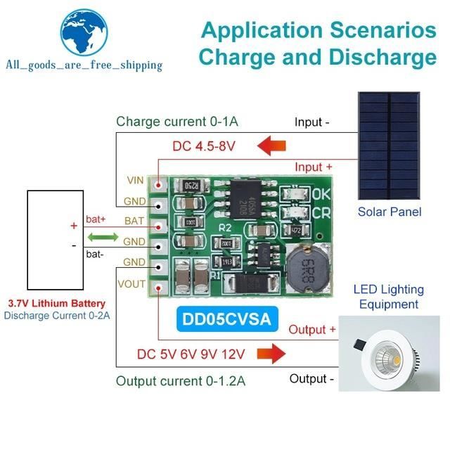 Circuits intégrés,12V--Chargeur 3.7v 4.2v 5v 6v 9v 12v, Panneau De Décharge, Convertisseur Cc ...
