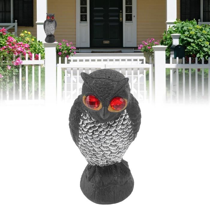Hibou pour effrayer les oiseaux Hibou oiseau dissuasif jardin plastique ...