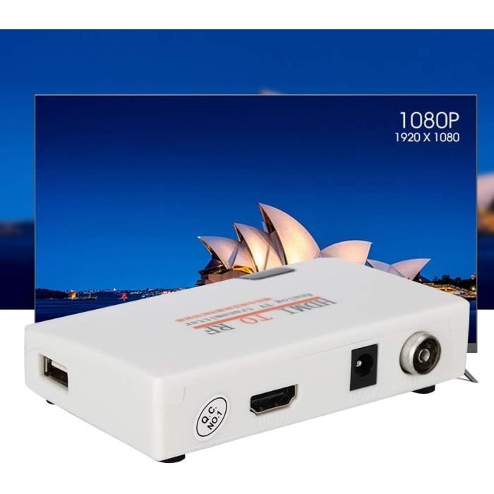 Convertisseur Coaxial Modulateur RF HDMI, Adaptateur D'entrée Vidéo Numérique HD Démodulateur ...