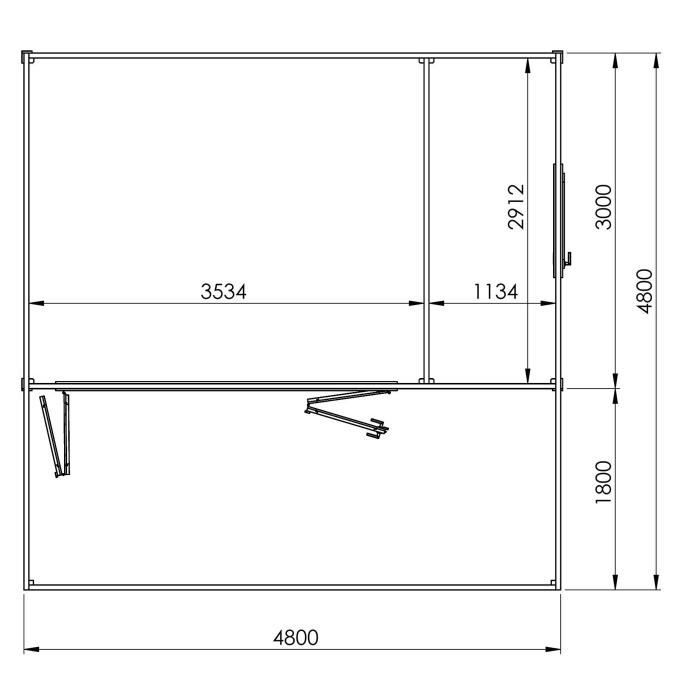Abri de jardin design Cubus-Avant 44 ISO Alpholz 5x5m naturel 44mm 23m² ...