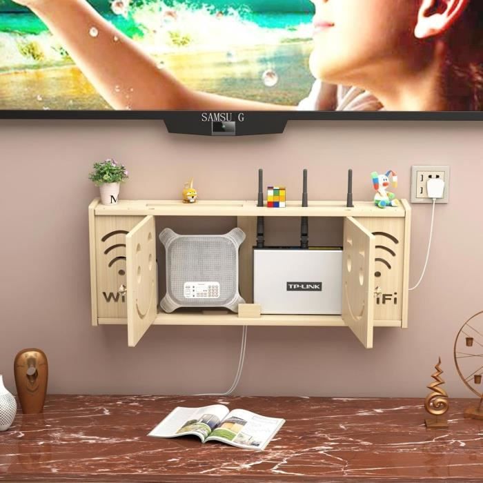 Etagere Murale Tv Suspendu Rangement Box Internet Routeur Wifi ...
