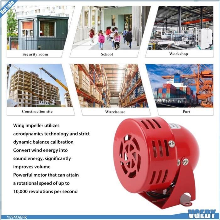 Sirène sonore de klaxon de moteur 110 décibels Mini avertissement ...