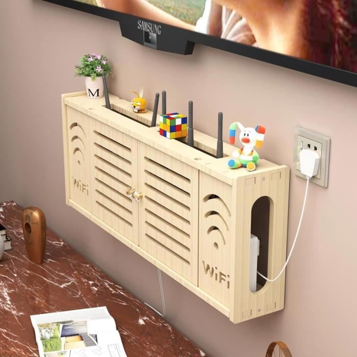 Etagere Murale Tv Suspendu Rangement Box Internet Routeur Wifi ...