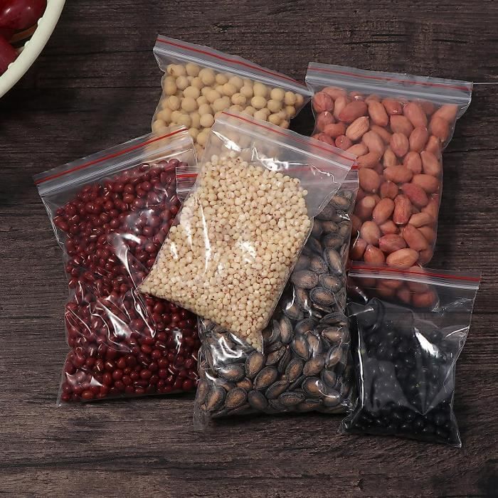 Mge - 100 Sachets Plastiques Zip A Fermeture - Sacs En Plastique ...