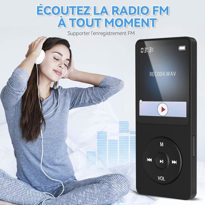 64Go Lecteur MP3 Classique, Ultra-Longue Autonomie jusqu'à 70 Heures ...