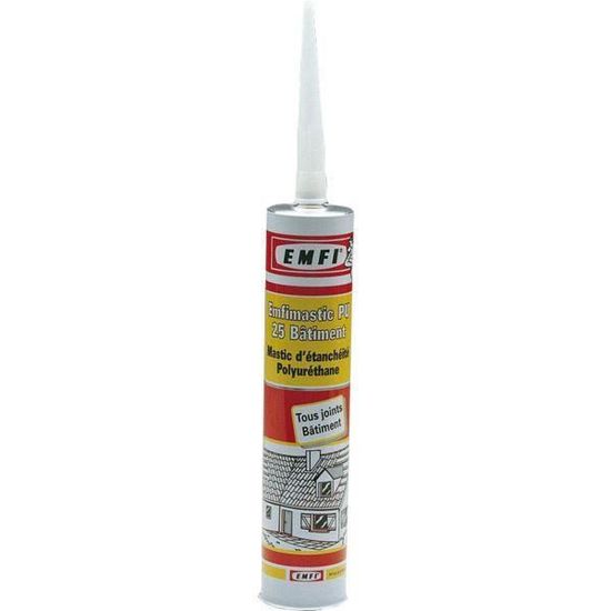 Mastic polyuréthane PU25 EMFI - Blanc - Cartouche 300 ml - Lot de 25 ...