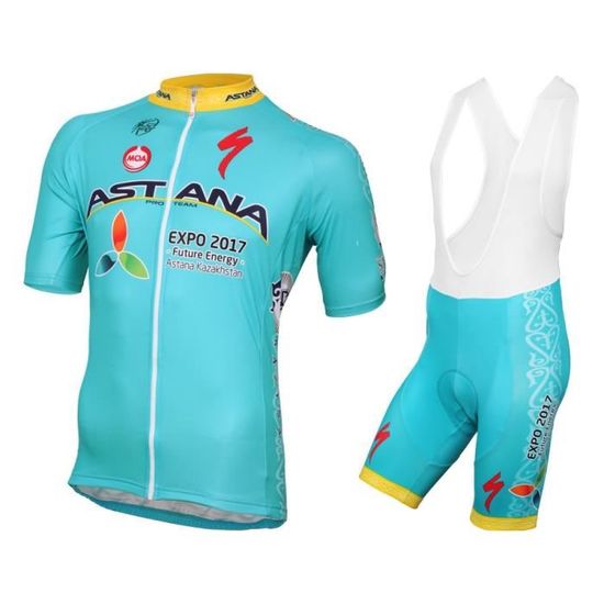 2017 Astana Pro Team Cycling Jersey And Bib Shorts Set - Cdiscount Sport