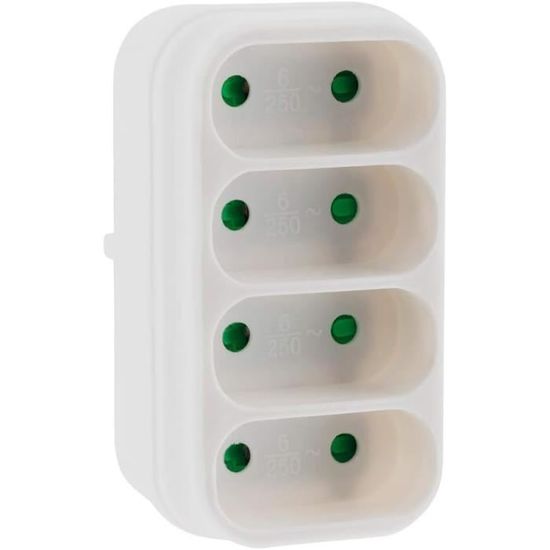 Multiprise 4 Prises Pour Façade Quadriplite 4X6A Blanc -[J2313 ...