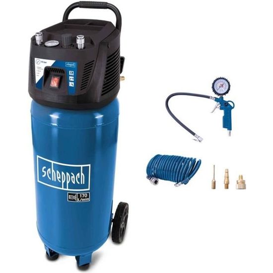 Compresseur vertical Scheppach HC52VS 50L - 1500W - 10bar (livré avec 5 ...