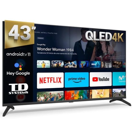 Smart TV 43 pouces - TD Systems - PRIME43C19GLQ - QLED 4K - Android 11 - Google Assistant ...