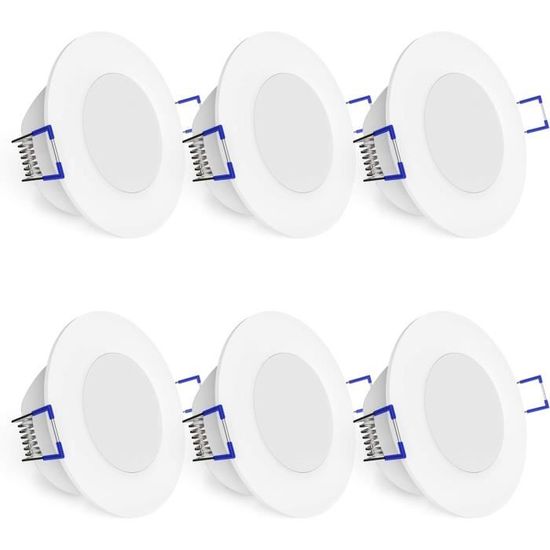 Weevo Lot De 6 Spots Led Encastrables À Intensité Variable Ip44-6,5 W Blanc Chaud \ Spots De ...