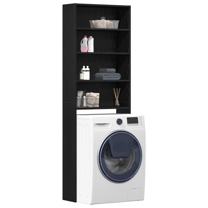 Elégant Cabinet de lave-linge/ Armoire machine à laver - chêne noir ...