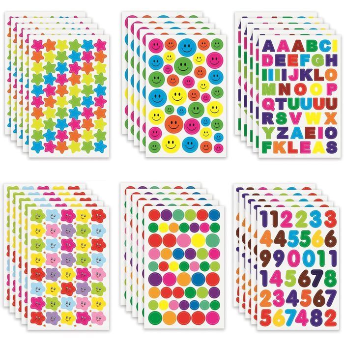 30 Feuilles Gommettes Autocollantes Enfants, Kids Stickers Forme De ...