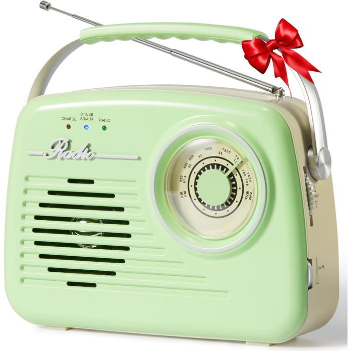 Radios rétro portables AM FM, radio C* 4 à piles ou à brancher au mur ...