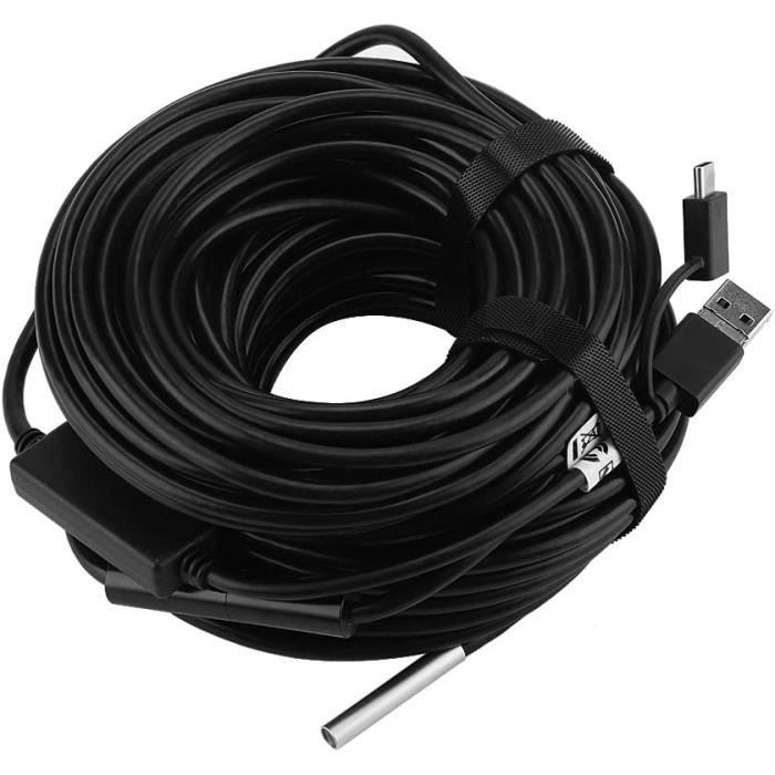 Endoscope Inspection Caméra 720P IP67 Etanche avec 6 LED Câble 20 m USB ...