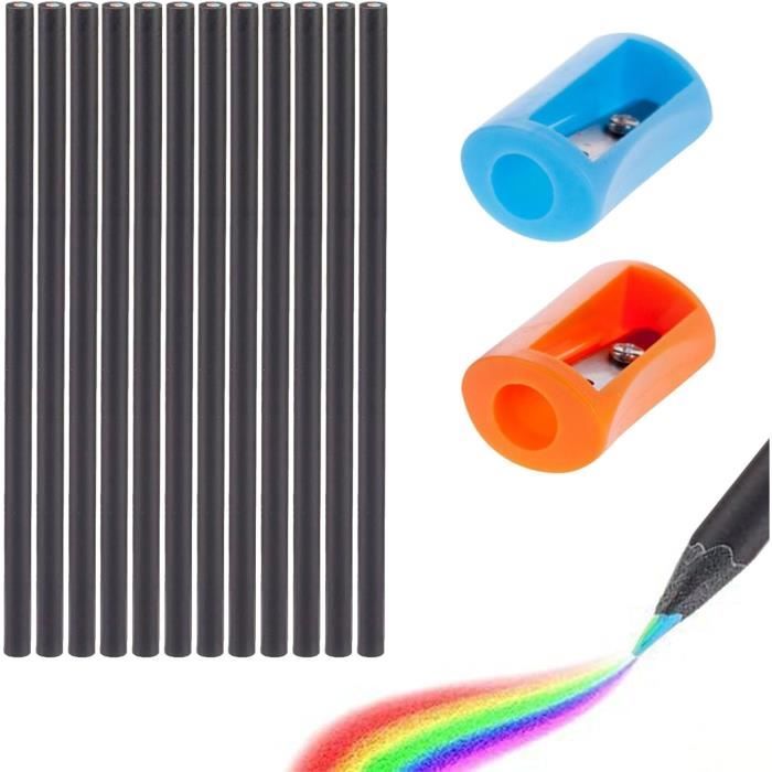 Crayon Arc-en-Ciel,7 en 1 Crayon de Couleurs,12 Pcs Crayons ...