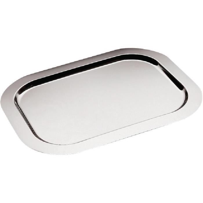 Plateau de service rectangulaire professionnel inox - APS 580 x 420 mm ...