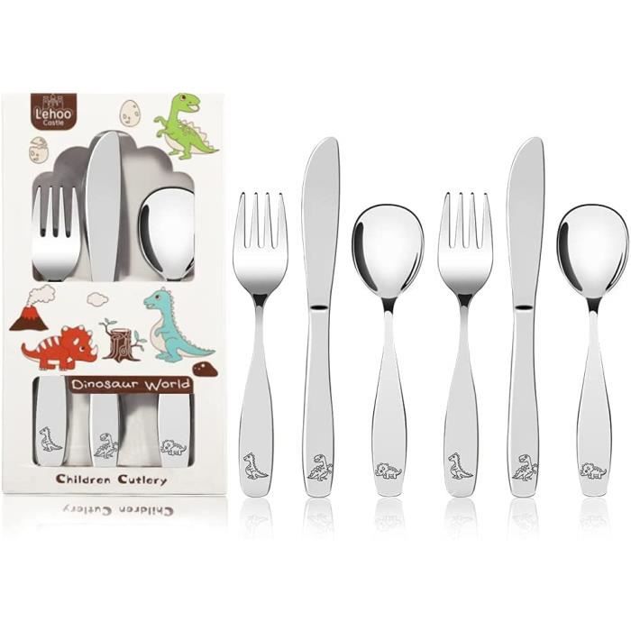 Couverts Enfant en INOX 6 PiècesEnsemble de Couverts pour Bebe 2 x ...