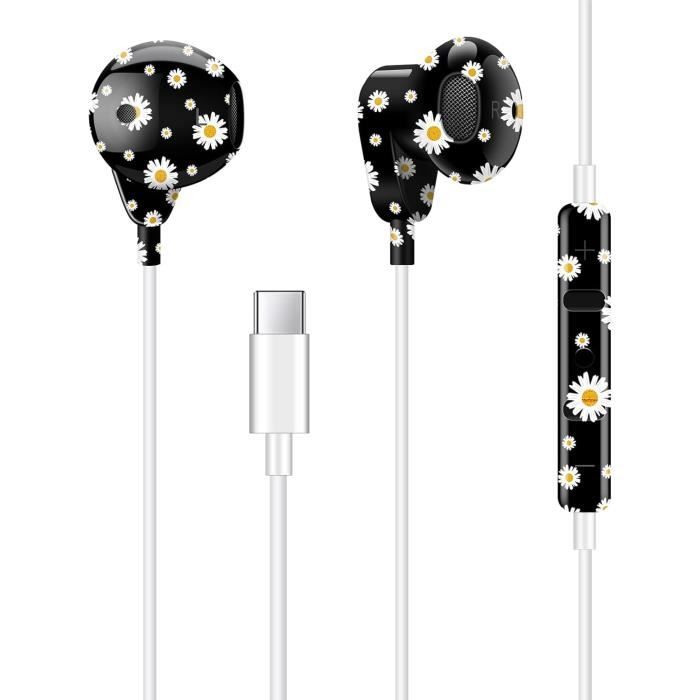 Ecouteurs Filaire Pour Iphone 15-15 Pro Samsung S22-S23-S20 Hifi Stéréo ...