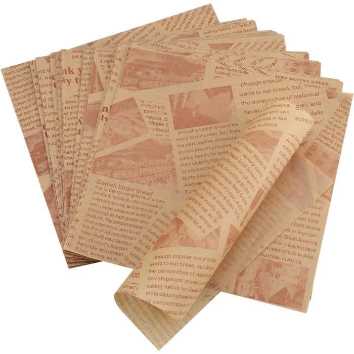 200 Papier Emballage Alimentaire, Papier Anti Graisse Alimentaire ...