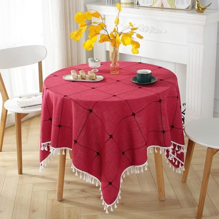 Nappe De Table Ronde, Rond 220 Cm Nappes En Polyester Treillis Tricoté ...