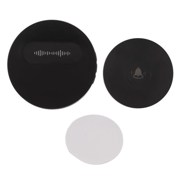 HURRISE sonnette étanche Sonnette sans fil noire auto-alimentée étanche ...