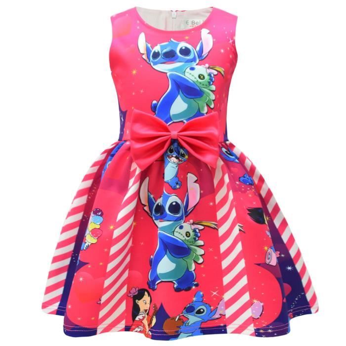 Robe fantaisie - Lilo and Stitch - Rouge - Mélange de coton - Fille ...