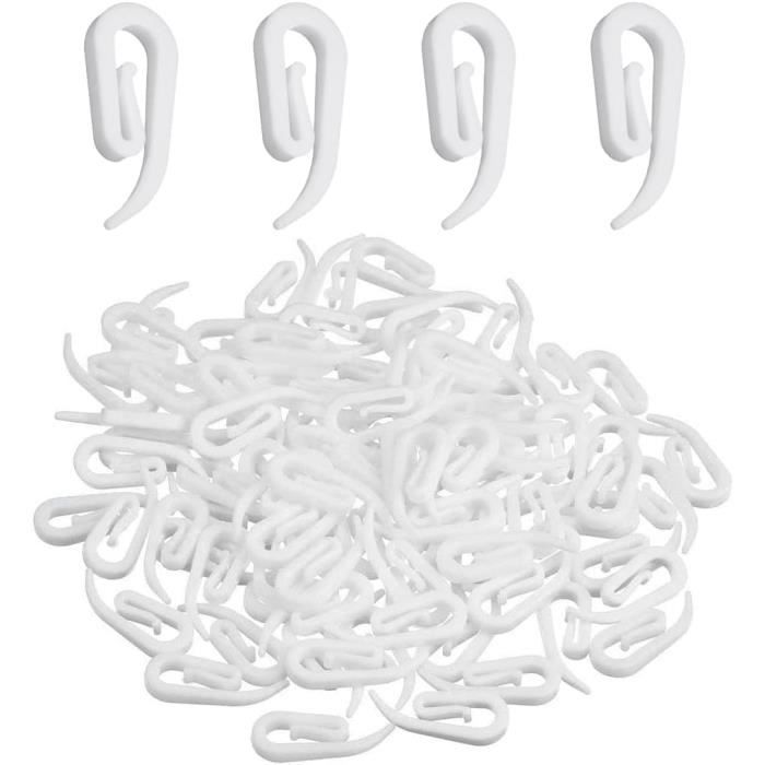 80 Pièces Crochets De Rideau Crochet Rideau Rail Crochets de Rideaux en ...