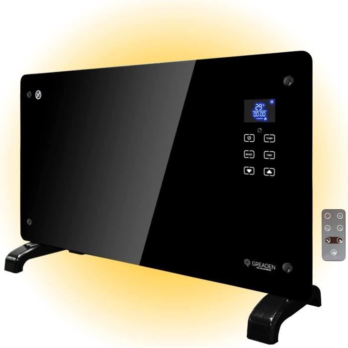 GREADEN Radiateur Convecteur en Verre Électrique 2000W, Chauffage à ...