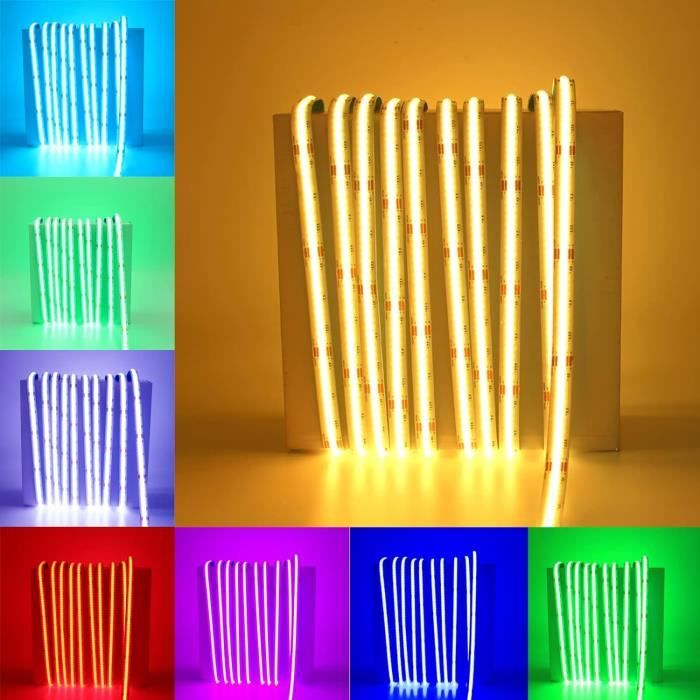 Bande Led Cob Rvb Cct,24V 5 In 1 Rgb Blanc Chaud+Blanc 840 Leds-M Cob ...