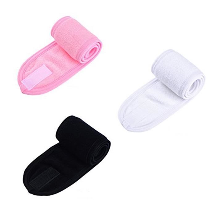 3Pcs Spa Facial Bandeau Maquillage Wrap Tête Terry Tissu Bandeau ...
