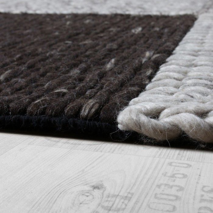 Paco Home Tapis Fait Main Haute Qualité 100 % Coton Carreaux Tressé ...