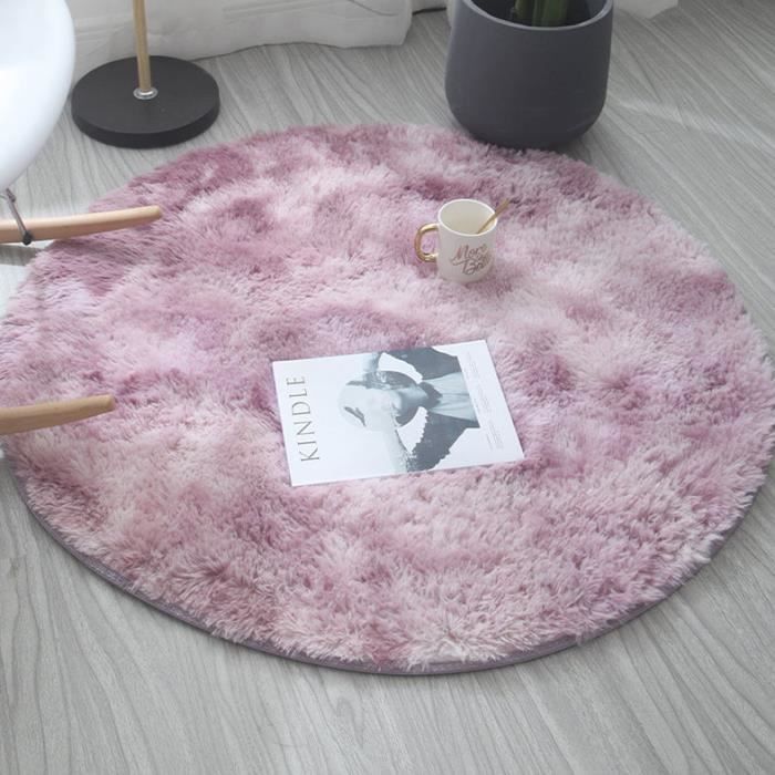 Tapis Salon Rose - Rond - Tapis Moelleux - Diamètre 120cm - Cdiscount ...