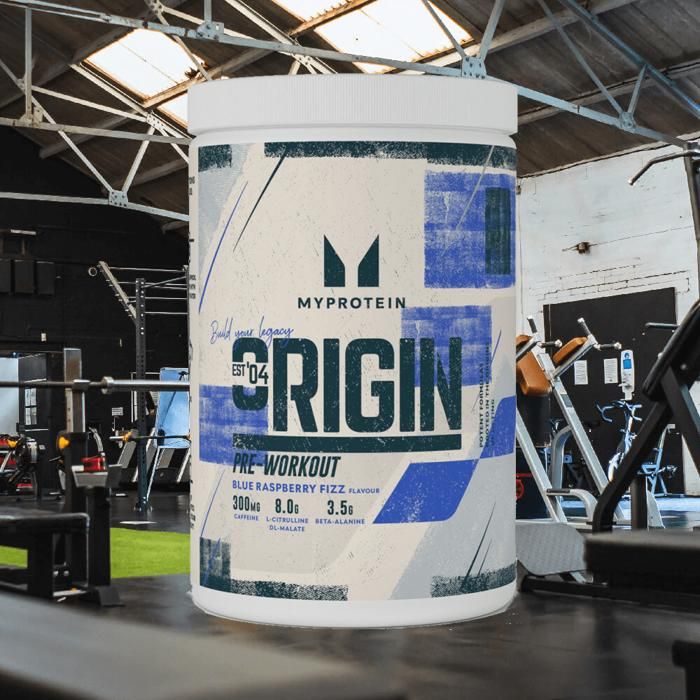 Alpha Pre-Workout 30 port Fizz à la framboise bleue Myprotein Pre ...