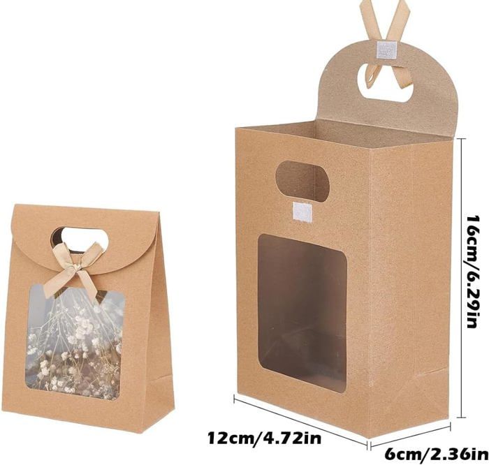 Sac Papier Kraft 20 Pièces Sacs en Papier avec Fenêtre Sacs en Papier ...