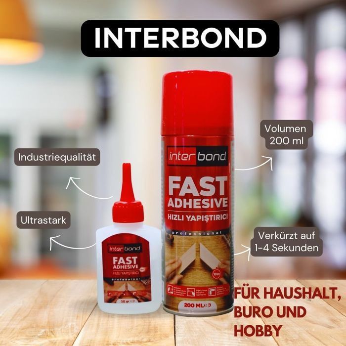 Lot de 2 SET / Interbond Super Glue Extra Forte - Colle Cyanoacrylate 2 ...