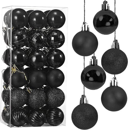 Boules De Noël,36Pcs 4Cm Incassables Décorations Sapin Noel Festives Christmas Baubles Avec ...