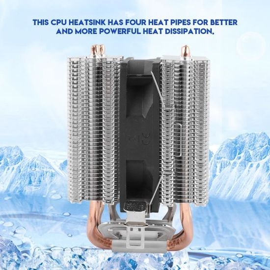 Radiateur CPU Omabeta - 4 caloducs - Ventilateur 9cm - Compatible LGA ...