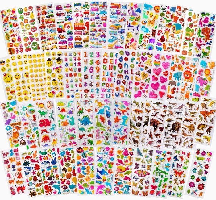 1000+ Gommettes Enfants 2Ans 3 Ans 3D Autocollant Stickers Animals Diy ...