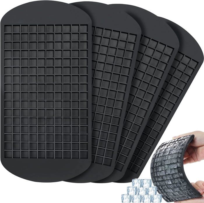 Lot de 4 mini bacs à glaçons, mini bacs à glaçons en silicone, sans BPA ...