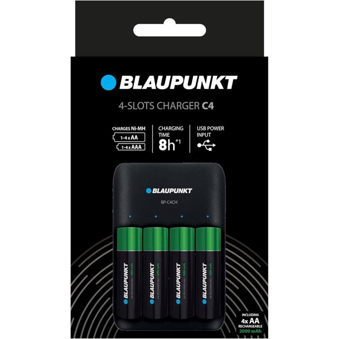 Chargeur de Piles USB, pour 1-4 Piles Rechargeables AA,AAA, 8-10h de ...