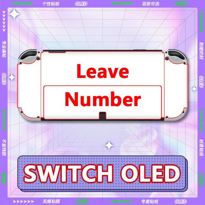 Numéro de congé - Autocollant de peau de protection à couverture complète pour Nintendo Switch ...