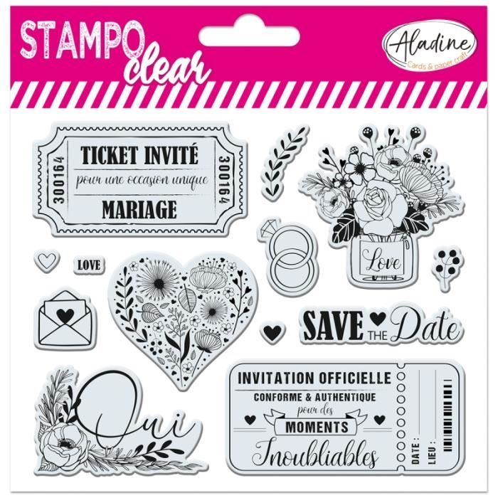 Tampons Stampo Clear - ALADINE - Mariage - 13 pcs - Transparent - Mixte ...