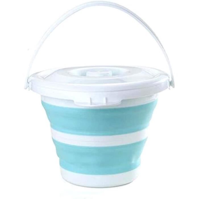 Seau Rond Pliable-Seau Plastique Pliable avec Couvercle-Seau Portable ...